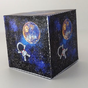 Astronaut Gift Box | Space Themed Cube Gift Box | Outer Space Party ...
