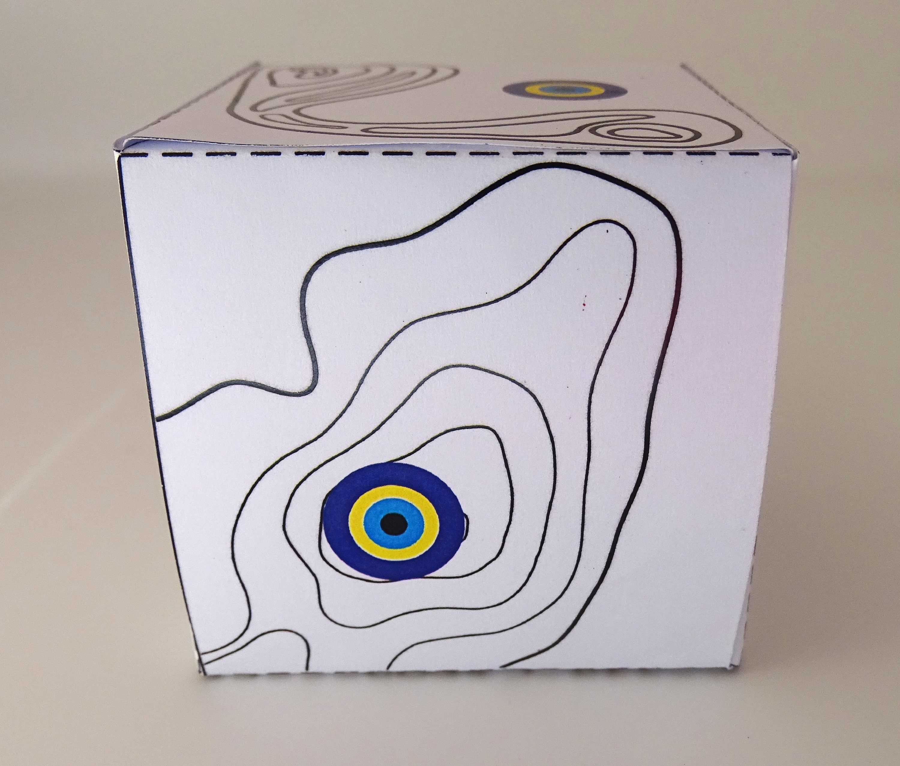 Printable Evil Eye Gift Box | Cube Box Template | DIY Party Favor Box ...