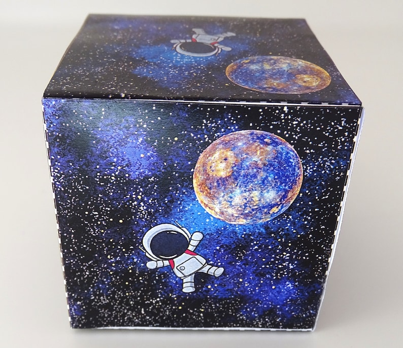Astronaut Gift Box | Space Themed Cube Gift Box | Outer Space Party ...