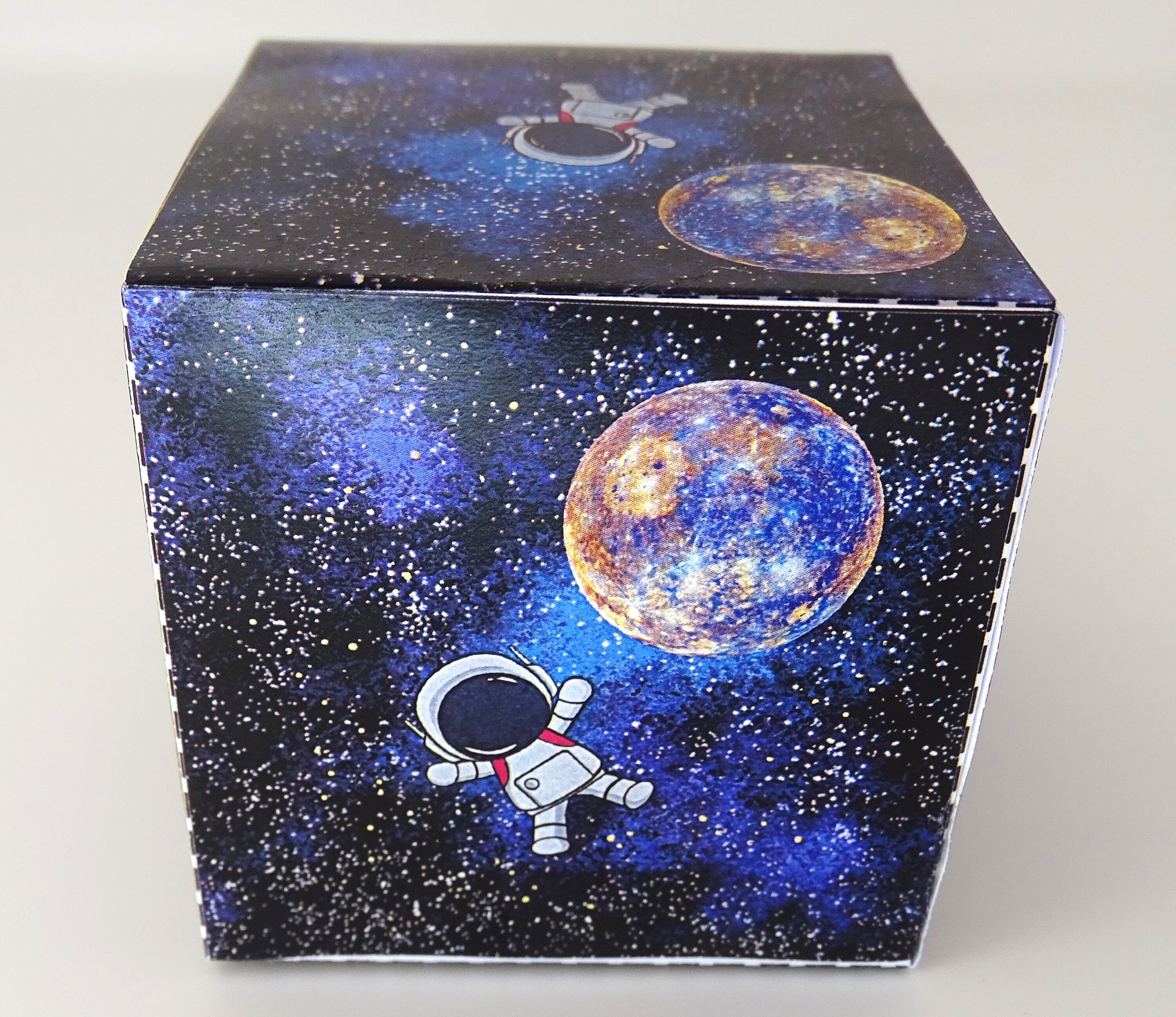 Space,earth and Astronaut Themed,cube Gift Box,for Space and Sky Lovers ...