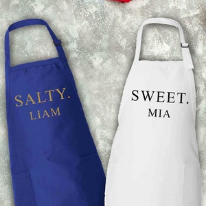 Personalized Matching Apron for Couple, Kitchen Apron, Couples Gift ...