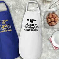 50th Bday Gift Funny Apron for Men Custom Year Dad Grilling Gift ...