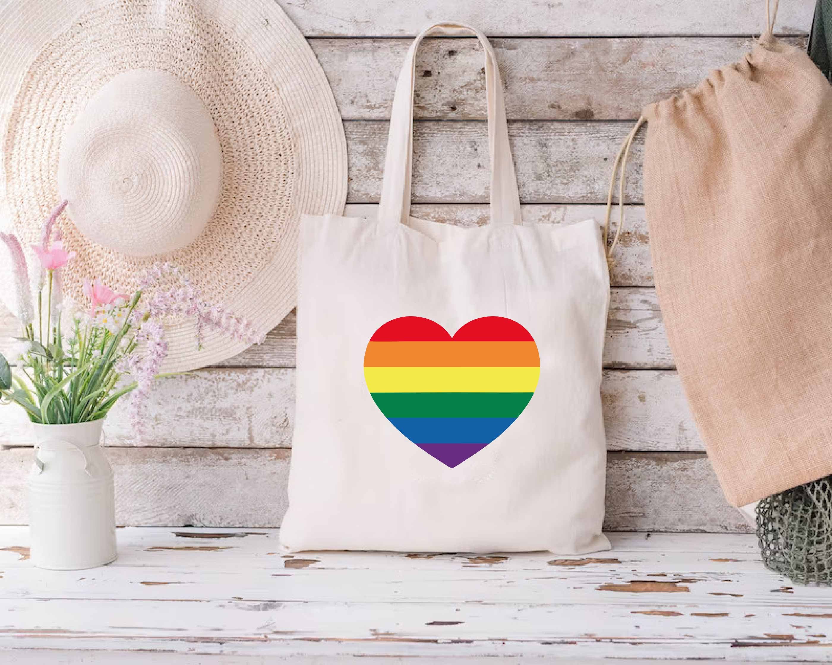 Pride Heart Tote Bag LGBTQ Tote Bag Love is Love Gift LGBTQ - Etsy