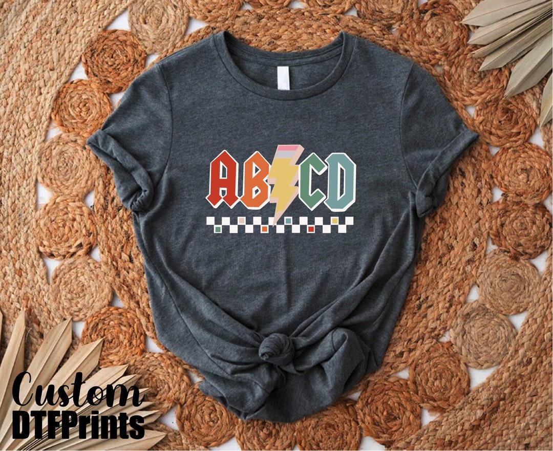 Retro ABCD Tshirt, Checkered ABCD Shirt,pencil Lightening Bolt Teacher ...