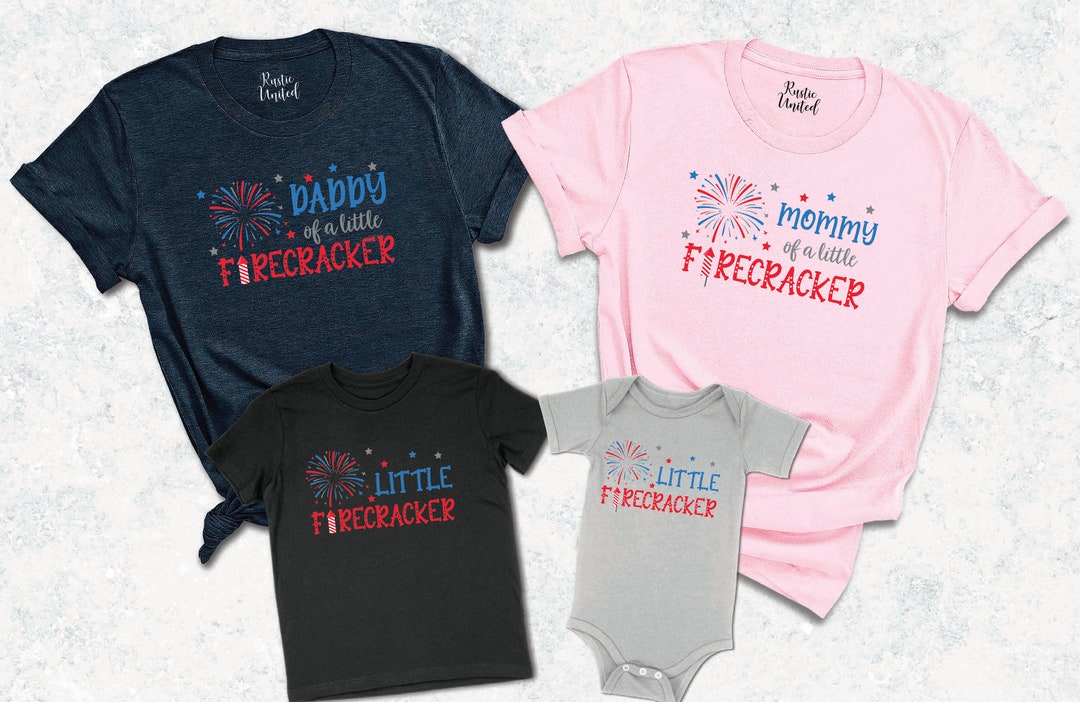Custom Firecracker Family T-shirts,little Firecracker Shirt,4th of July ...