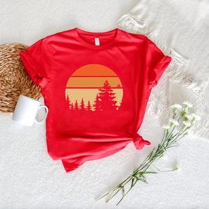 Retro Forest Shirt, Trees Themed Shirt, Adventure Lover Shirt,sun Set ...