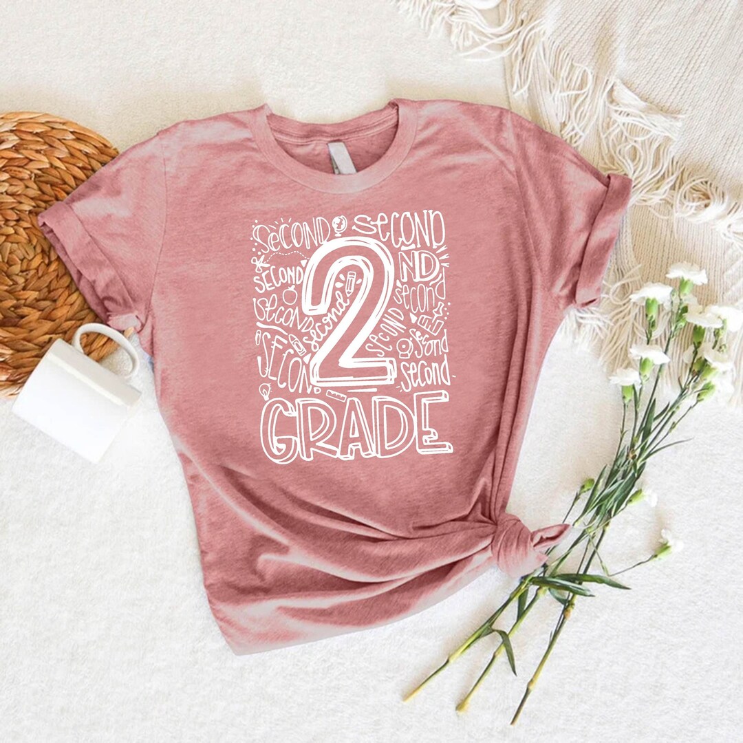 2nd Grade Graphic Shirt, Typography Shirt, Second Grade Gift, 2nd Grade ...