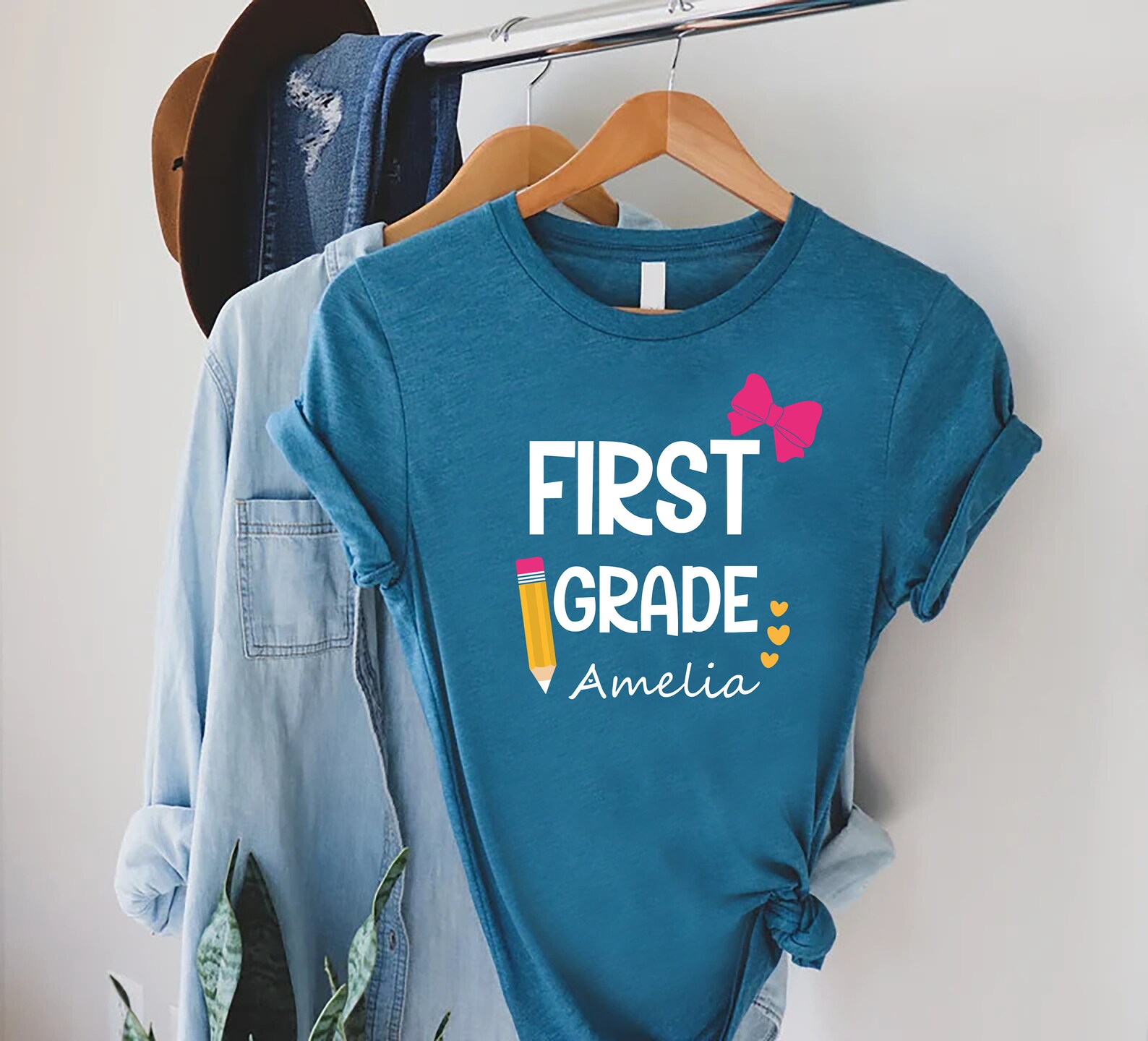 Hello First Grade Shirt, Custom Back to School Shirt for Girls, Fist ...