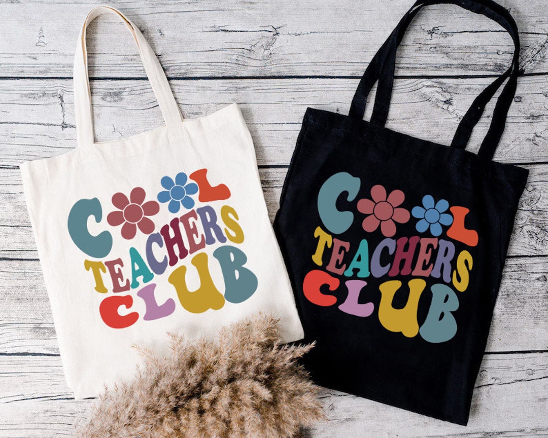 Teachers Tote Bag, New Teacher Gift, Matching Cool Teacher Bag, Groovy ...
