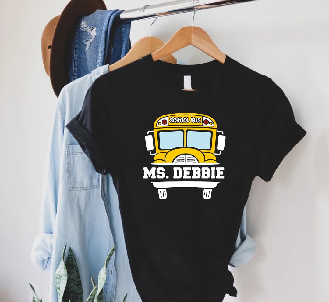 Custom School Bus Shirt, Personalization Transportation Shirt, First ...