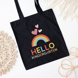 Hello Kindergarten Tote Bag,rainbow School Book Bag,1st Day of School ...