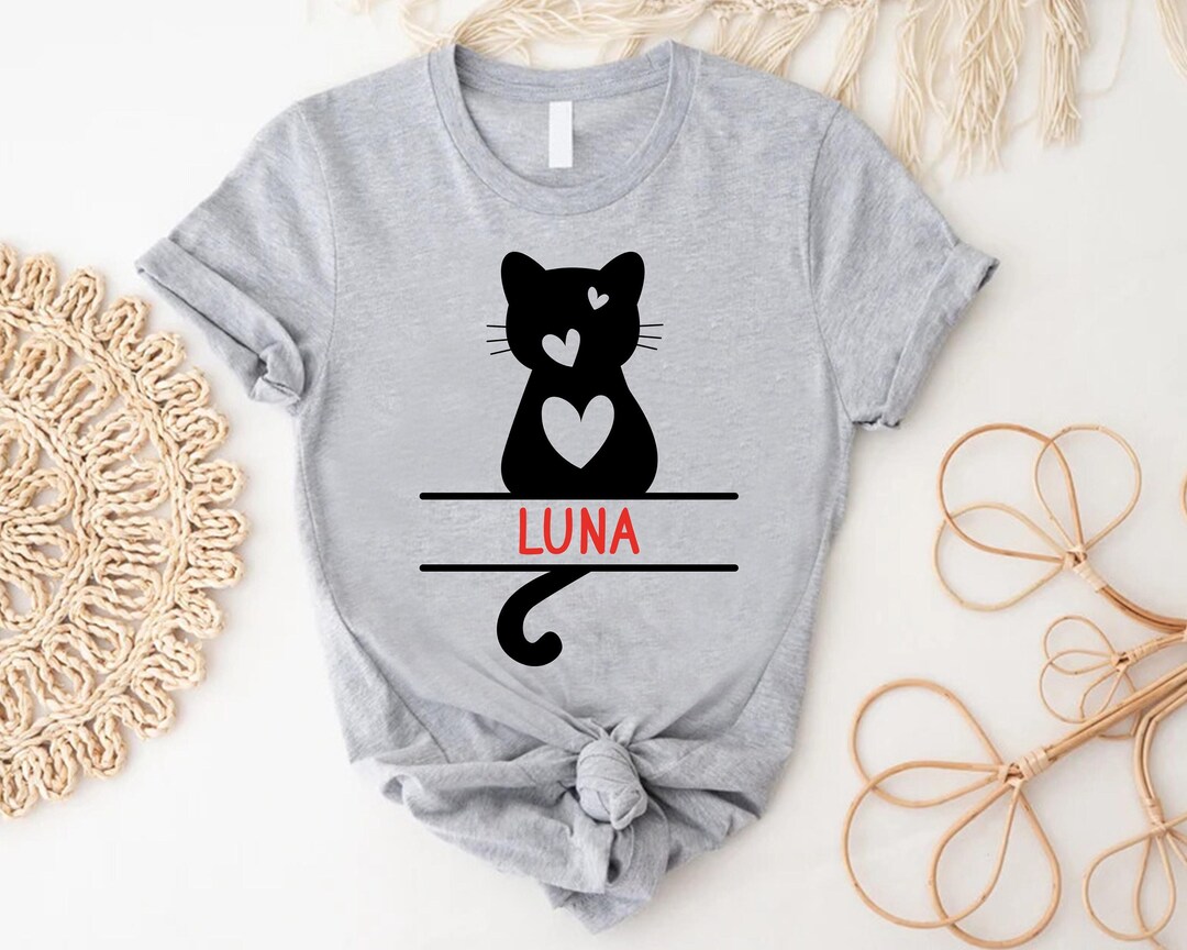 Custom Cat Shirt, Personalized Cat Gift Shirt, Cat Owner Outfit,gift ...