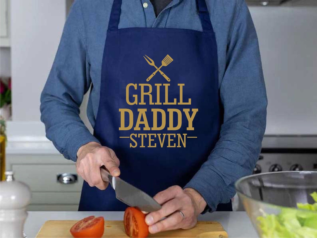 Grill Daddy Apron, Personalized Barbeque Cooking Apron, Custom Fathers ...