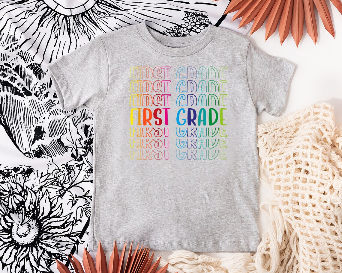 Colorful First Grade Shirt, 1st Grade Outfit, First Day of First Grade ...