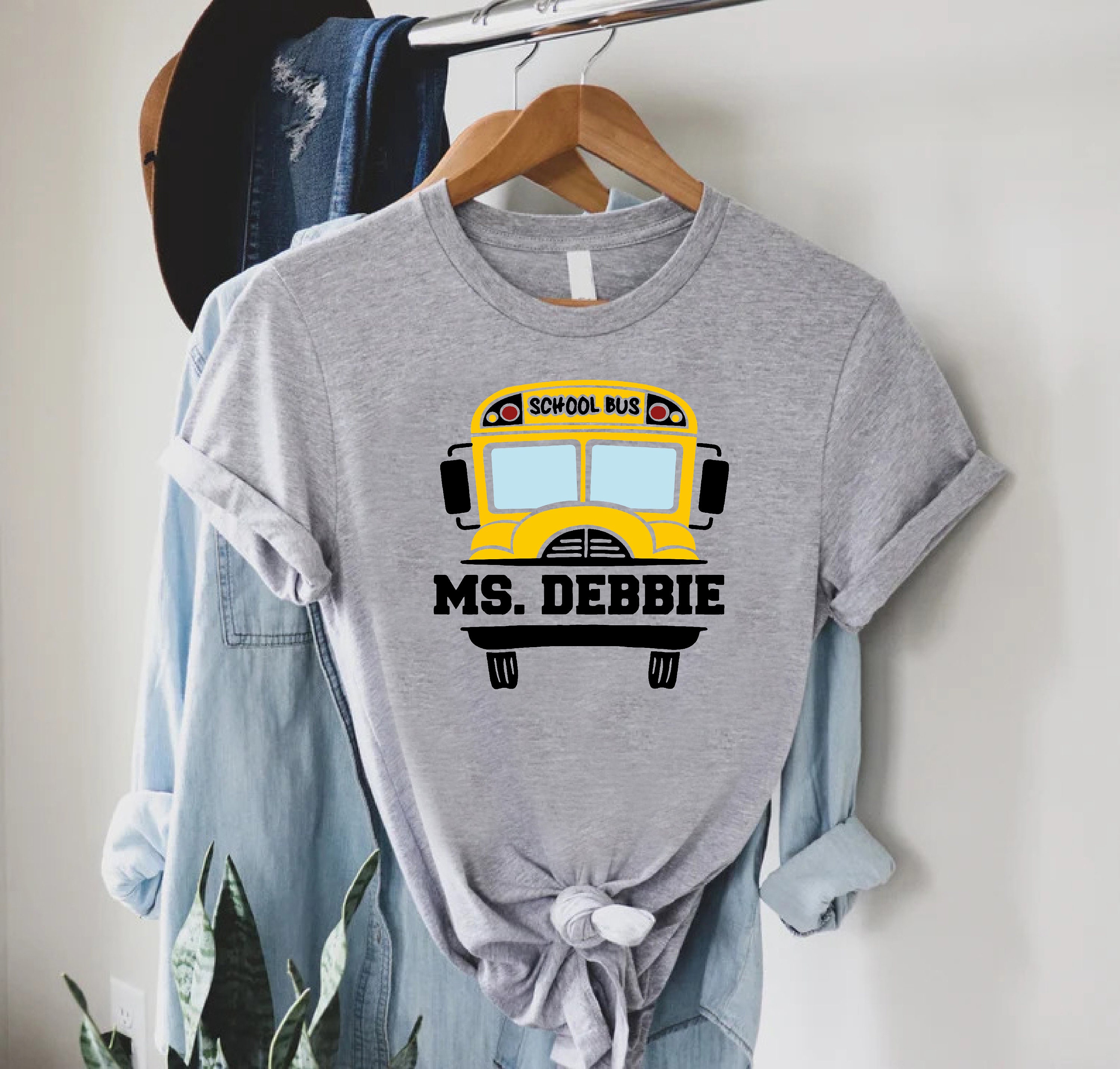 Custom School Bus Shirt, Personalization Transportation Shirt, First ...