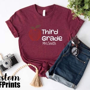 Personalized 3rd Grade Teacher Tshirt, Custom Third Grade Teacher Gift ...