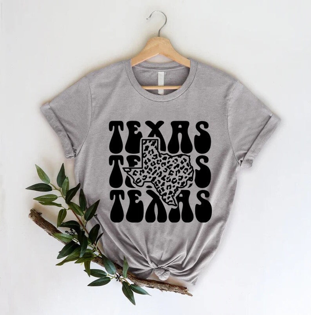 Distressed Texas Shirt, Retro Texas Tshirt, Leopard Print Texas Map Tee ...