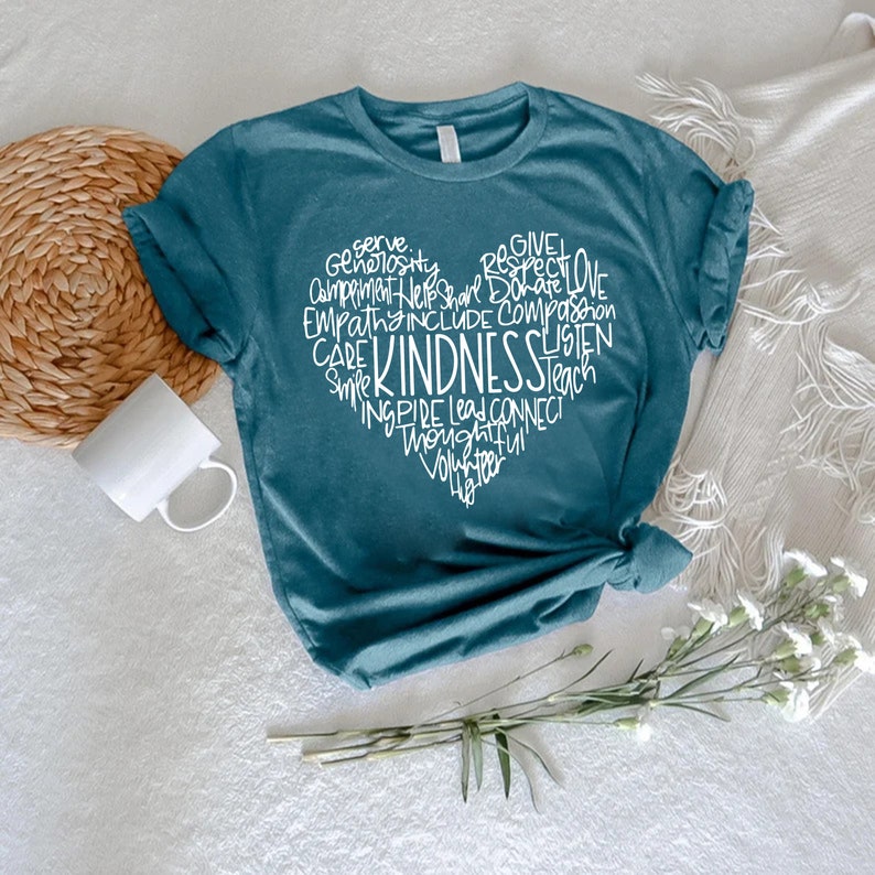 Kindness Heart Shirt, Be Kind Shirt, Kindness Gift,inspirational Shirt ...