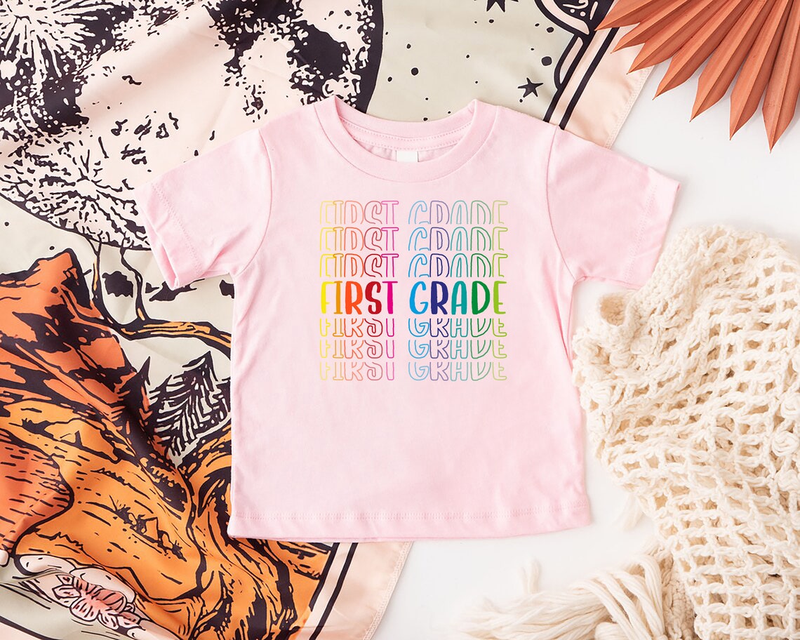 Colorful First Grade Shirt, 1st Grade Outfit, First Day of First Grade ...