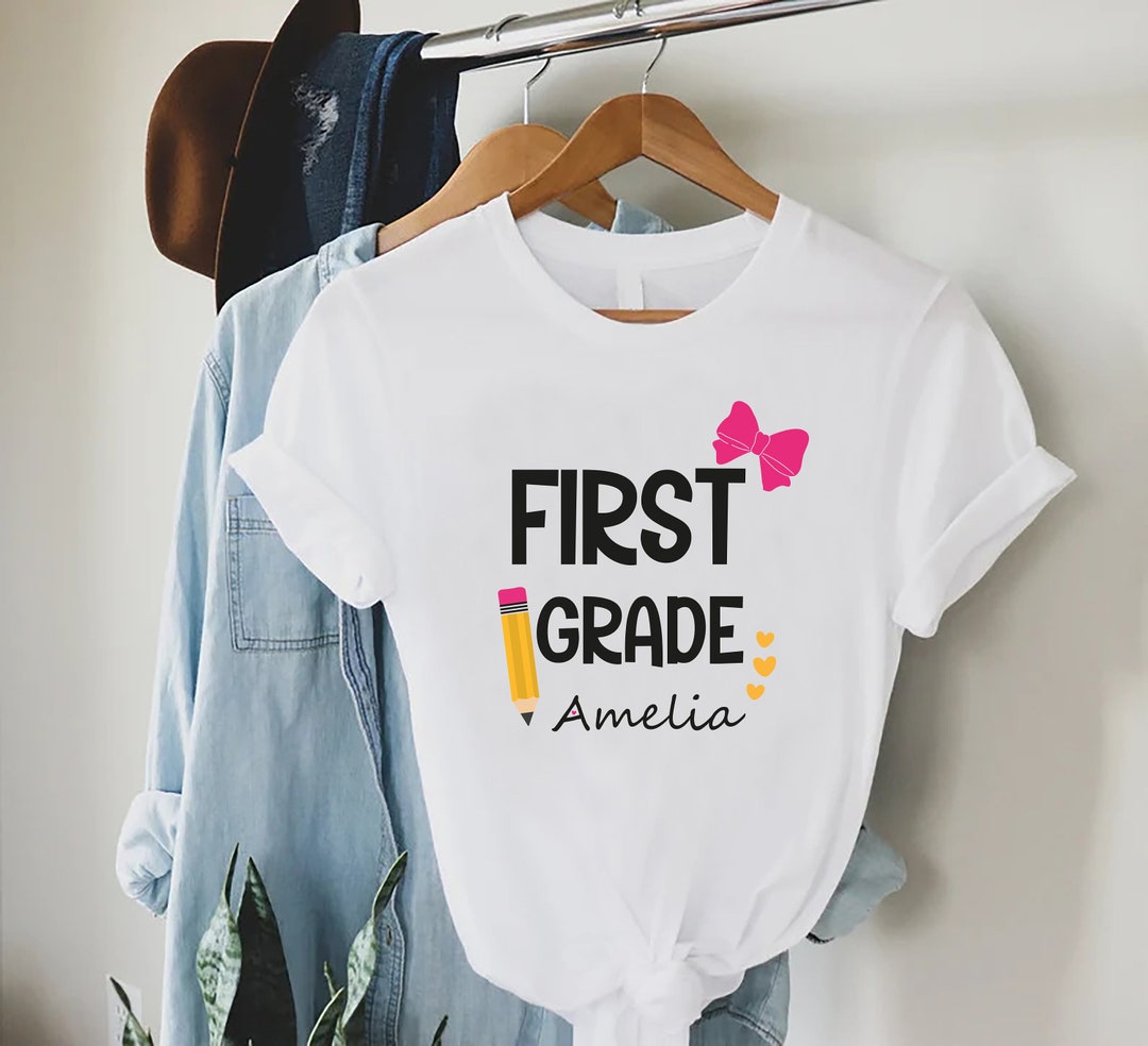 Hello First Grade Shirt, Custom Back to School Shirt for Girls, Fist ...