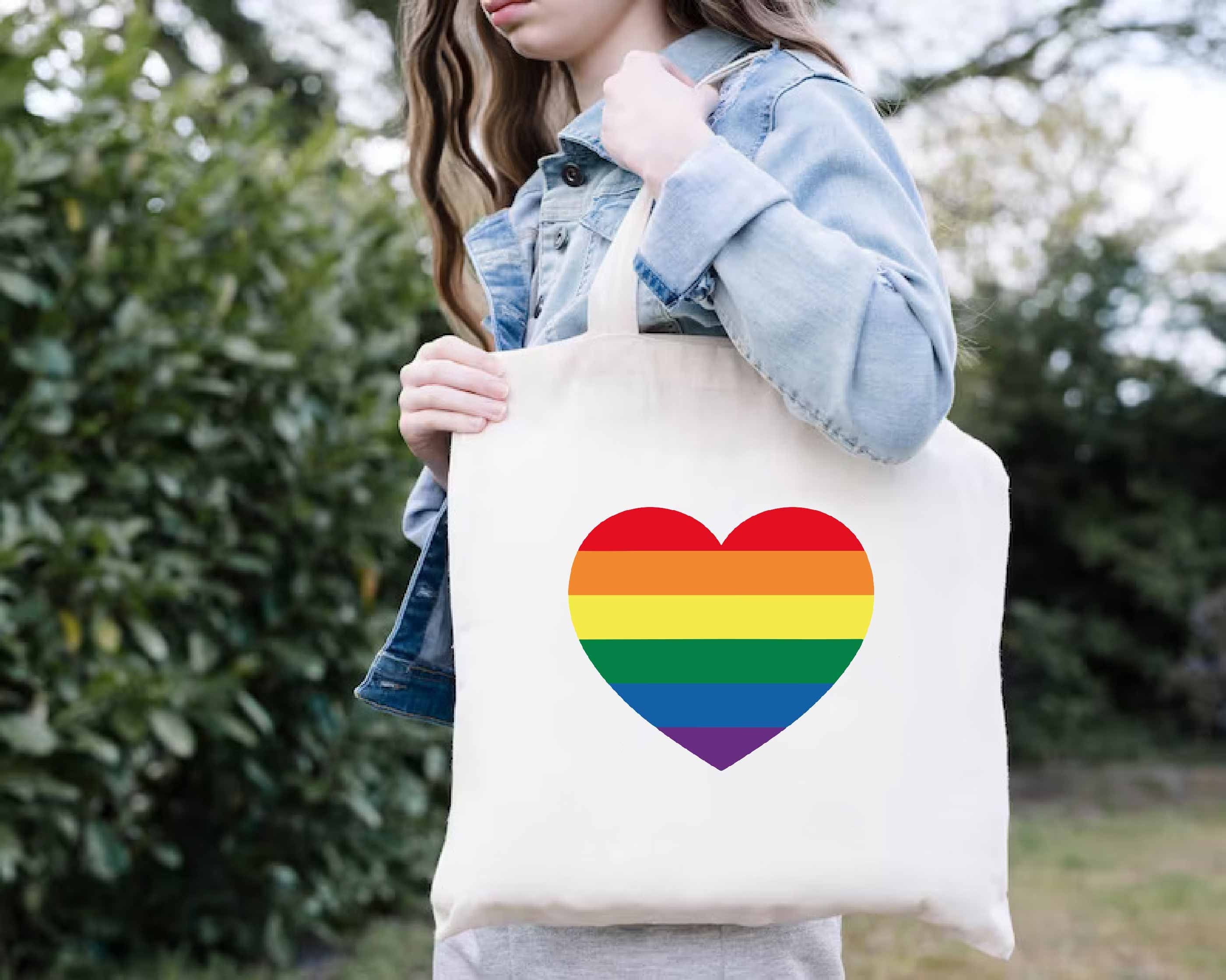 Pride Heart Tote Bag LGBTQ Tote Bag Love is Love Gift LGBTQ - Etsy