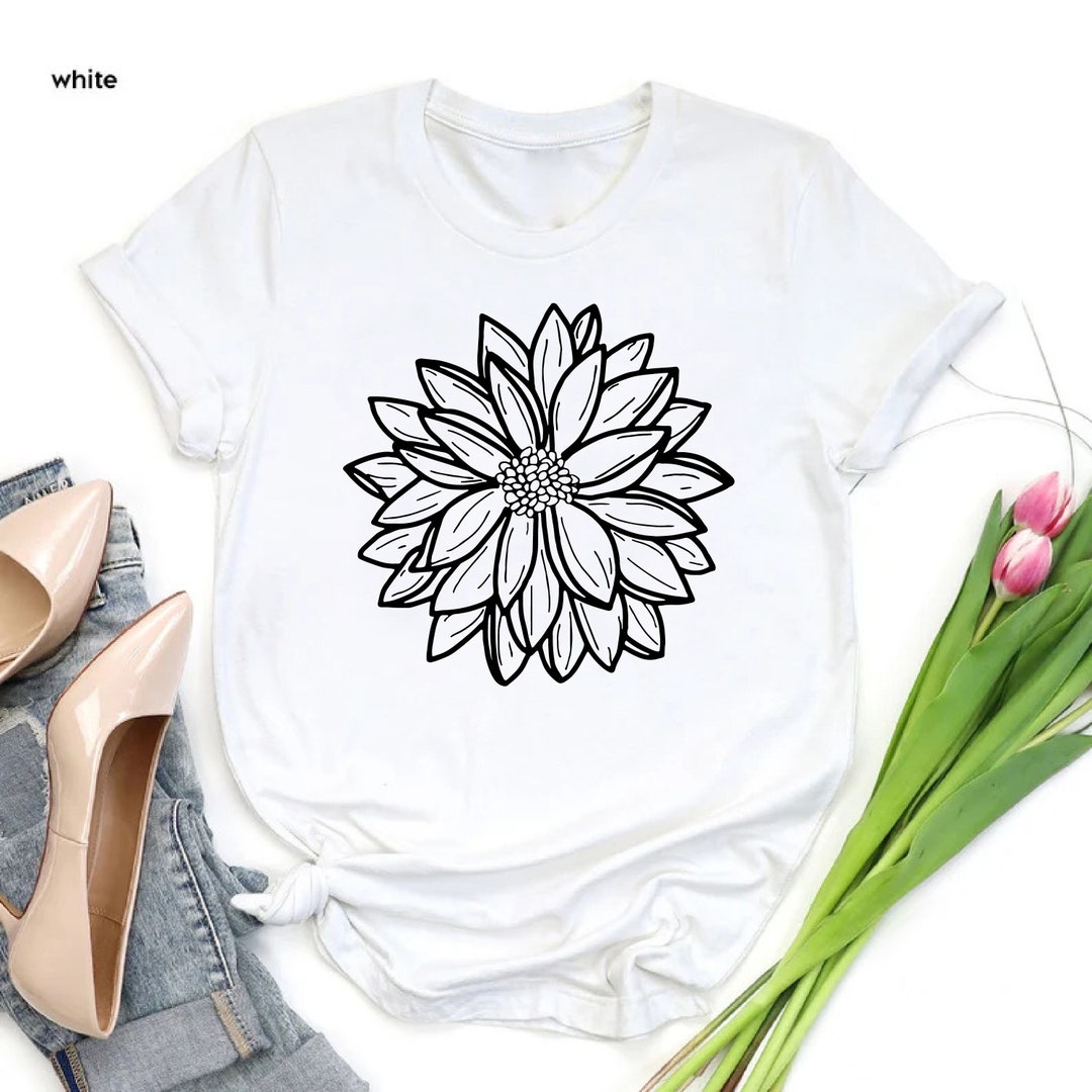 Minimalist Flower Shirt,floral Boho Shirt,botanical Mom Gifts ...
