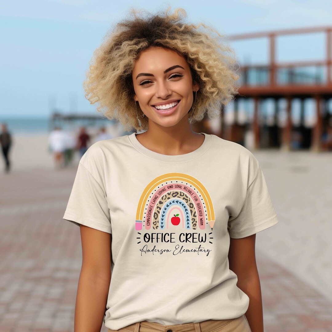 Office Crew Tshirt, Rainbow School Office Staff Shirt, Back to School ...