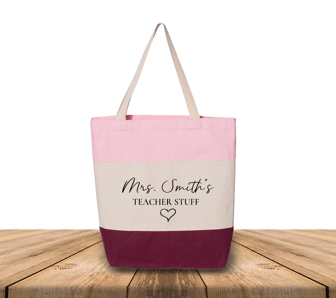 Personalized Teacher Tote Bag, Custom Teacher Tote Bag, Teacher Stuff ...