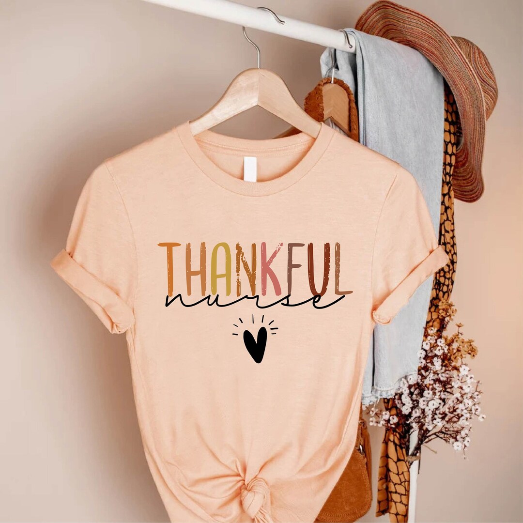 Thankful Tshirt, Thanksgiving Heart Shirt, Fall Shirt Women, Turkey Day ...