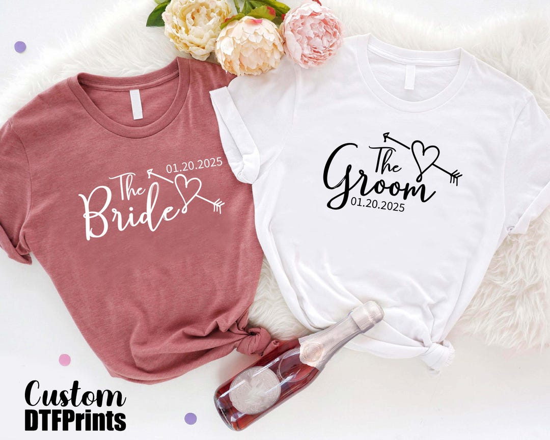 Bride and Groom Shirts, Hubs and Wife Shirt, Est Couple Shirts,matching ...