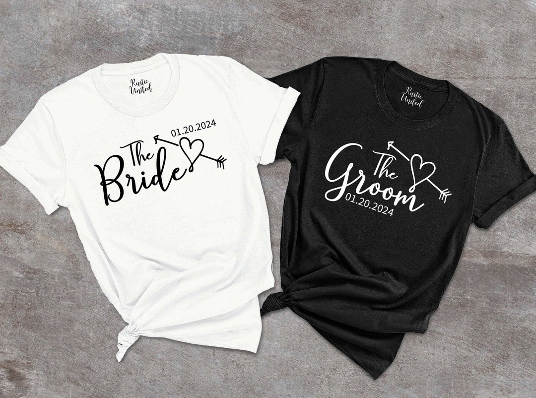 Bride and Groom Shirts, Hubs and Wife Shirt, Est Couple Shirts,matching ...