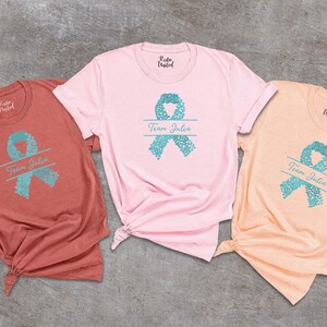 Personalized Team Cancer Shirt, Ovarian Cancer Support Team Shirt ...