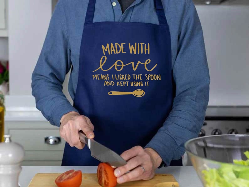 Made With Love Apron, Sarcastic Kitchen Apron, Funny Kitchen Sayings ...