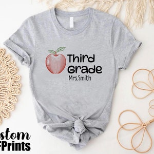 Personalized 3rd Grade Teacher Tshirt, Custom Third Grade Teacher Gift ...