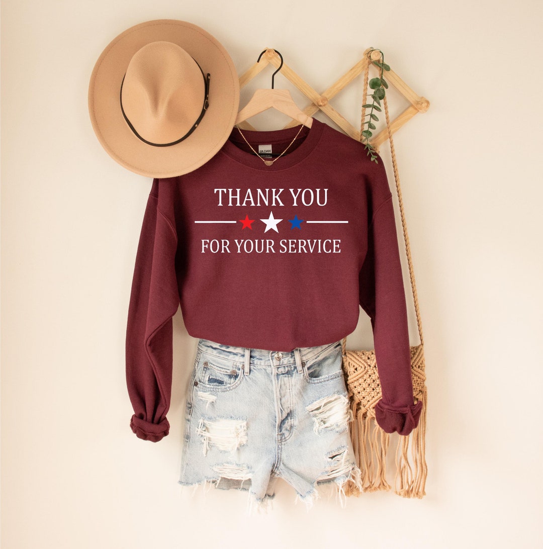 Thank You for Your Service Sweatshirt, Veterans Day Gift, Patriotic ...