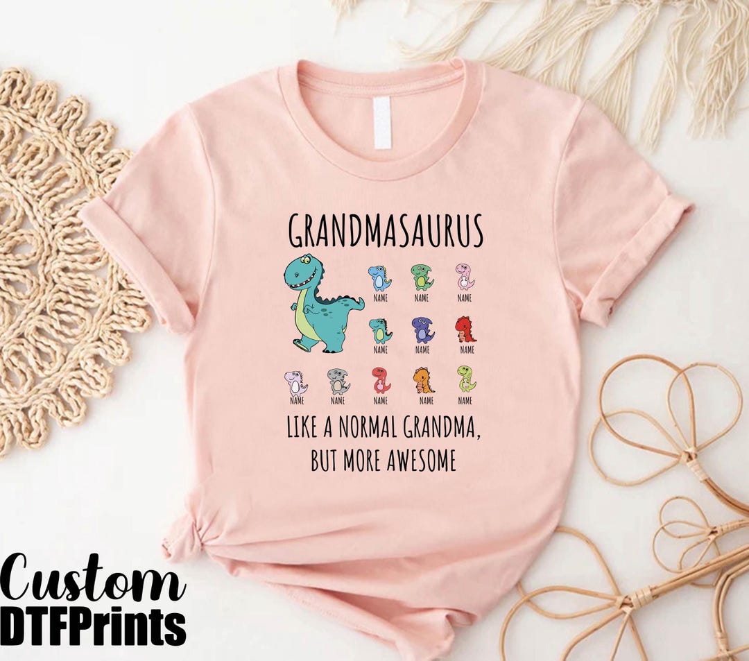 Custom Grandmasaurus T-shirt With Kid Names,personalized Grandma Shirt ...