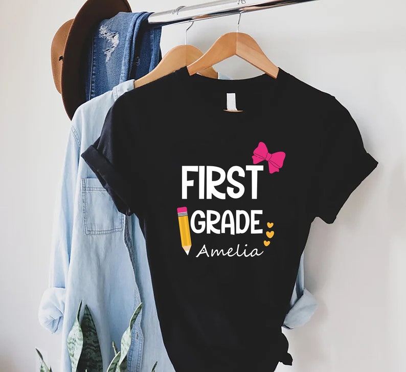 Hello First Grade Shirt, Custom Back to School Shirt for Girls, Fist ...