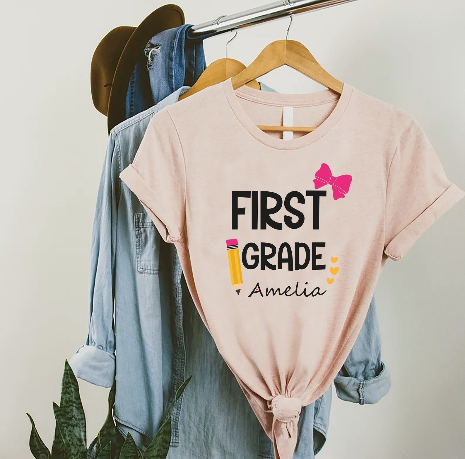 Hello First Grade Shirt, Custom Back to School Shirt for Girls, Fist ...
