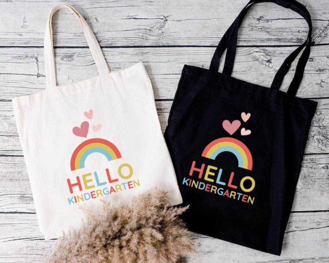 Hello Kindergarten Tote Bag,rainbow School Book Bag,1st Day of School ...