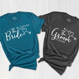 Bride and Groom Shirts, Hubs and Wife Shirt, Est Couple Shirts,matching ...