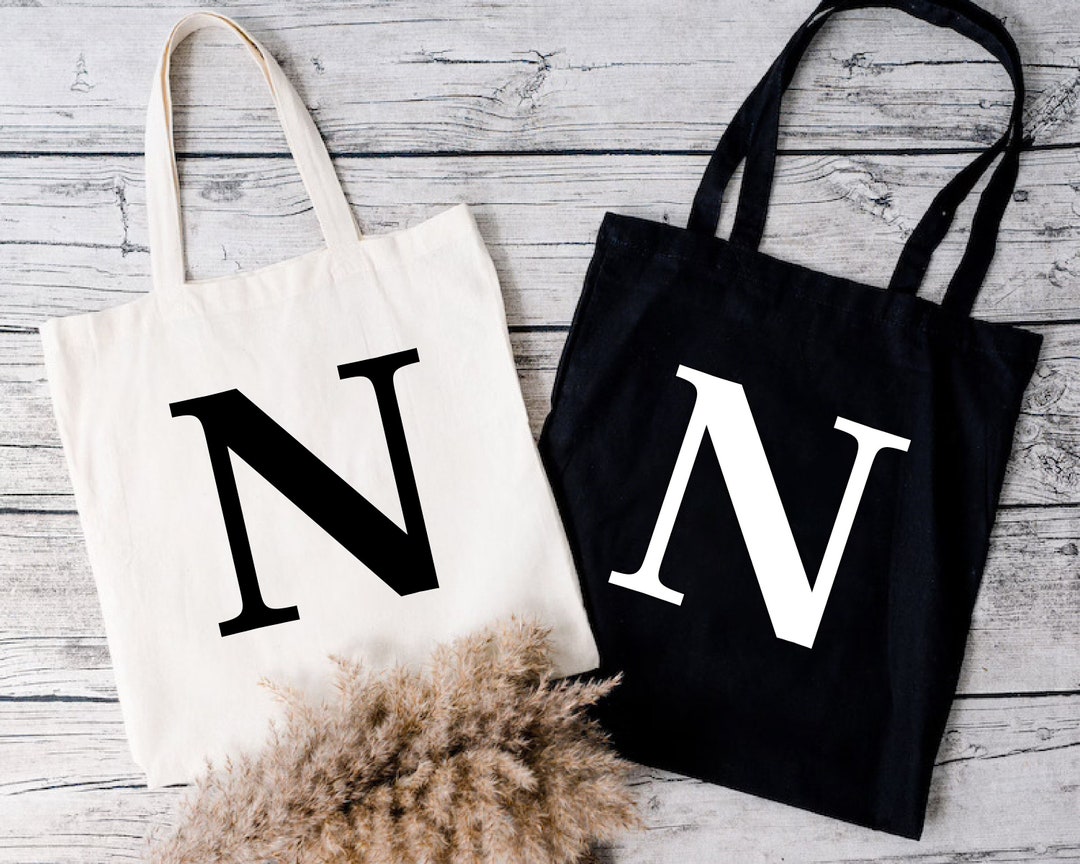 Personalized Tote Bag, Initial Tote Bags, Custom Name Letter Tote Bag ...