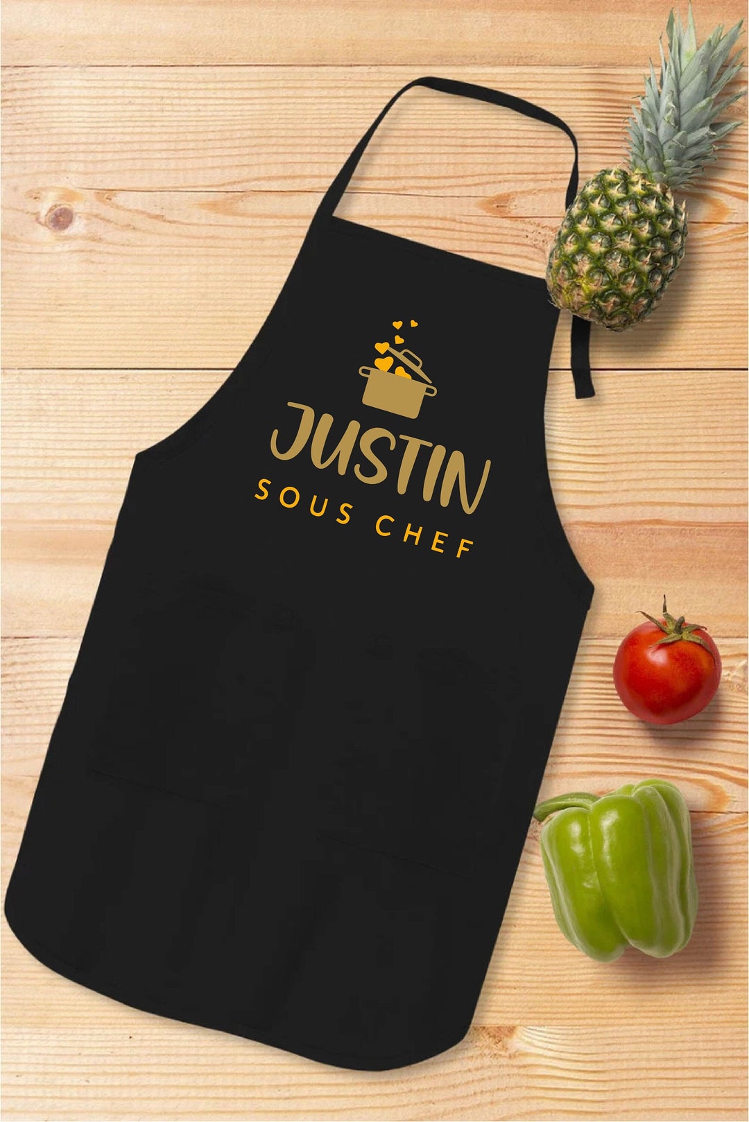 Head Chef and Sous Chef Aprons With Name, Custom Apron, Couple Matching ...