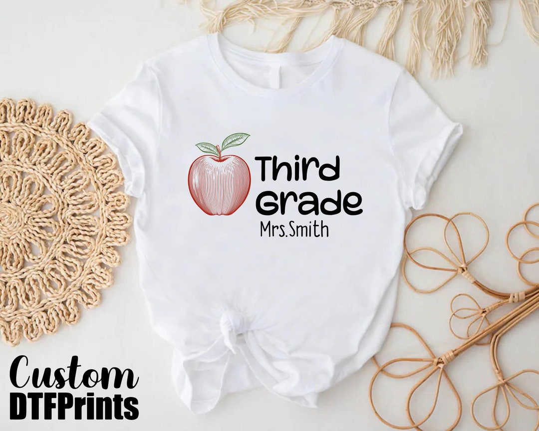 Personalized 3rd Grade Teacher Tshirt, Custom Third Grade Teacher Gift ...