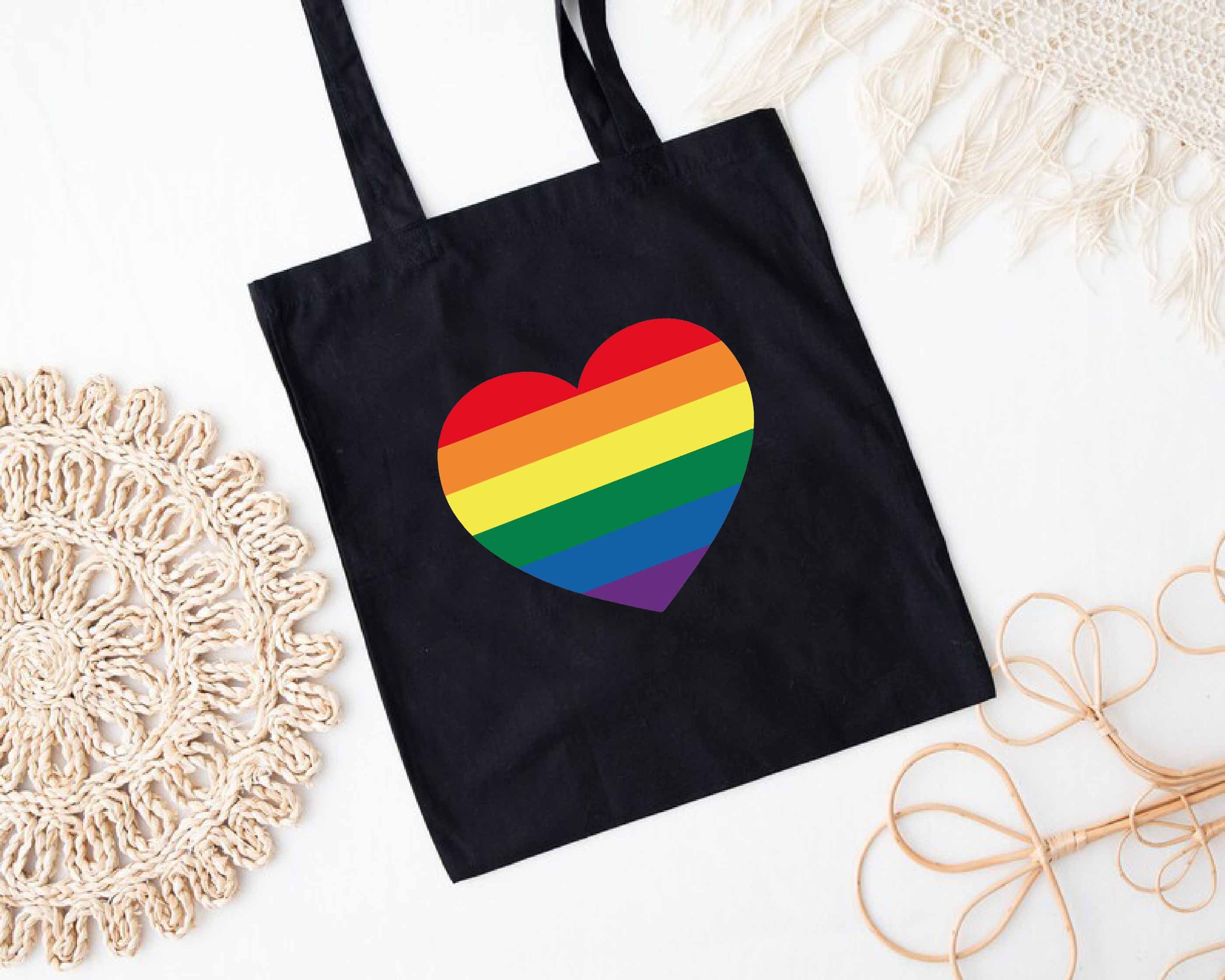 Pride Heart Tote Bag LGBTQ Tote Bag Love is Love Gift LGBTQ - Etsy