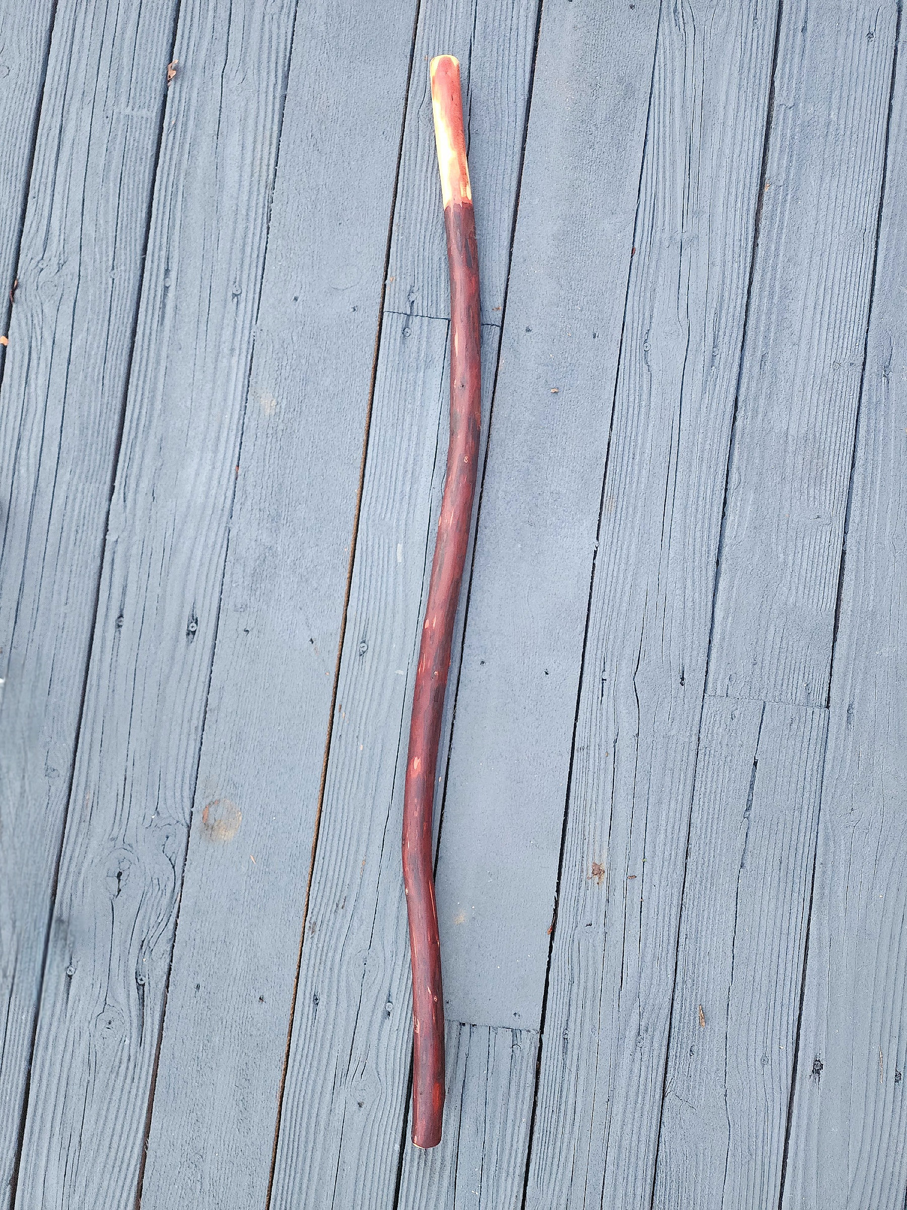 Redwood Handmade Crooked Walking Stick. Rustic Hiking Stick. - Etsy