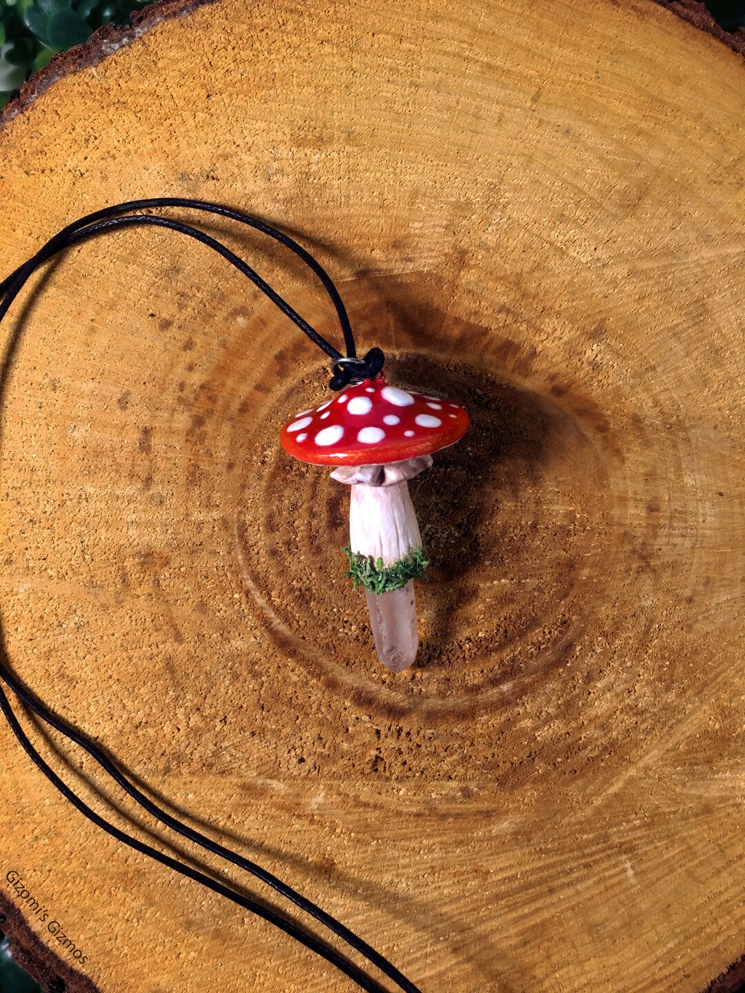 Whimsical Quartz Mushroom Necklace | Handmade Nature Jewelry | Red ...