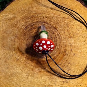 Whimsical Quartz Mushroom Necklace | Handmade Nature Jewelry | Red ...