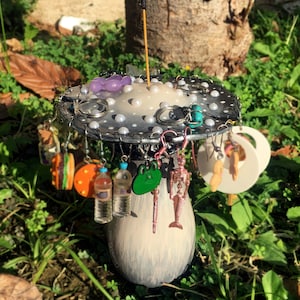 Black Mushroom Earring Holder, Mushroom Jewelry Display, Mushroom ...