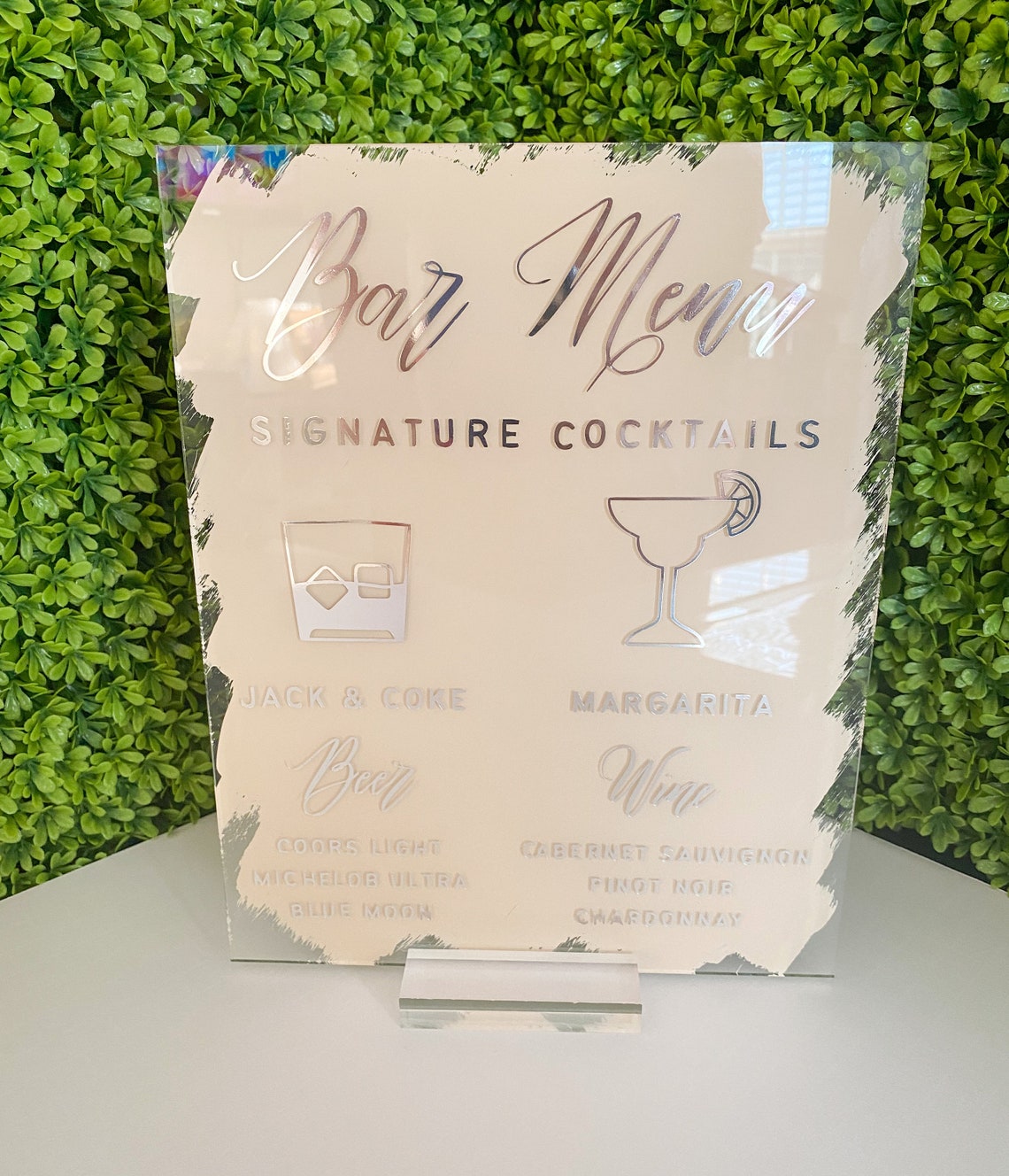 Acrylic Bar Menu Sign Drinks Menu Acrylic Bar Sign - Etsy