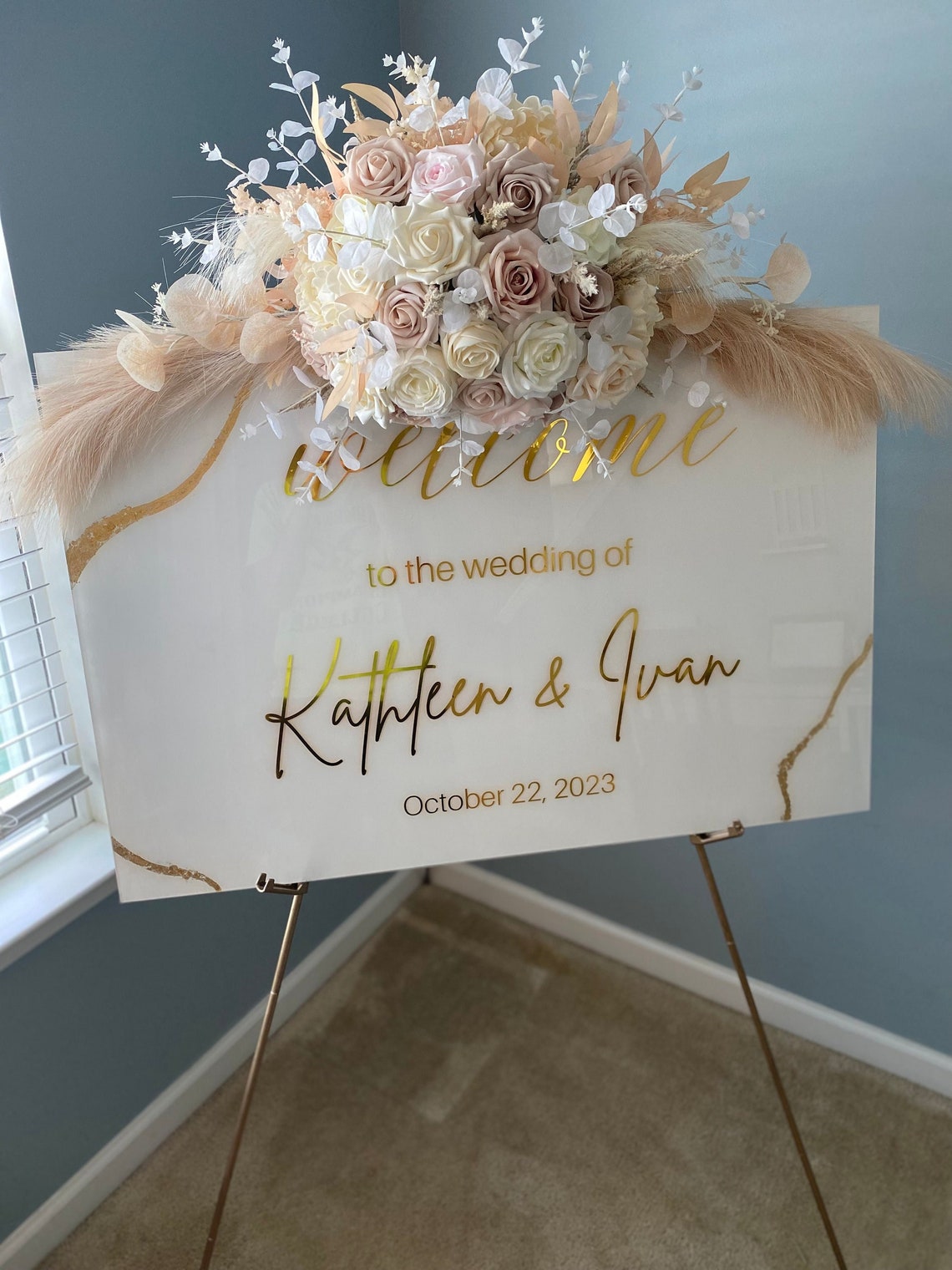 Acrylic Wedding Sign - Painted Wedding Welcome Sign - Wedding Sign ...